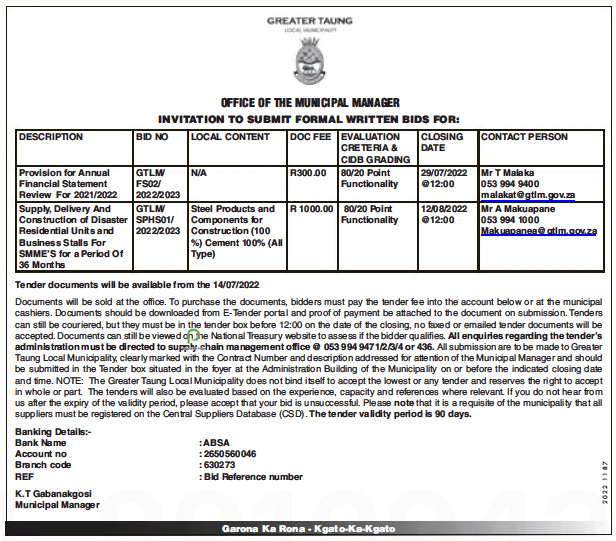 Provision Of Annual Financial Statement Review For 2021 2022 Tender Bulletins provision-of-annual-financial-statement-review-for-2021-2022-tender-bulletins